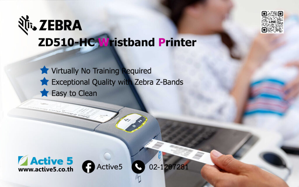 Zebra ZD510-HC Wristband Printer - Active 5 Company, Label Printer ...